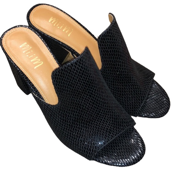 Mi.iM | Shoes | Miim Black Block Heel Open Toes Mules | Poshmark
